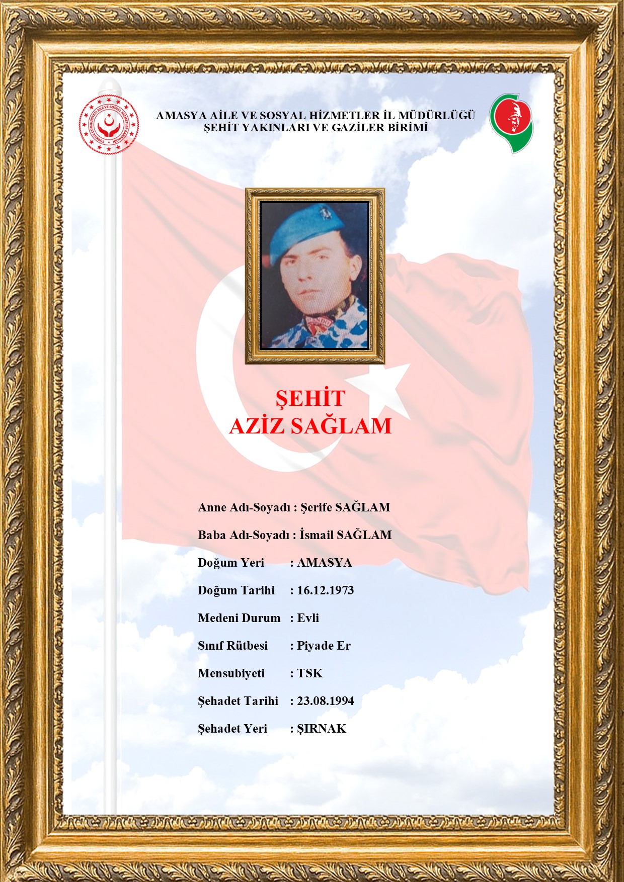 Amasya Aile ve Sosyal Hizmetler İl Müdürlüğü | Aziz SAĞLAM